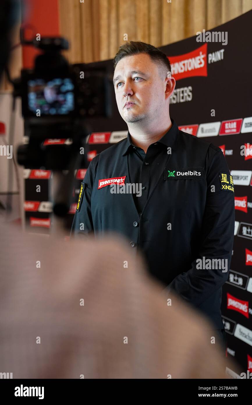 London, UK. 17th Jan, 2025. Kyren Wilson in his post match interview ...