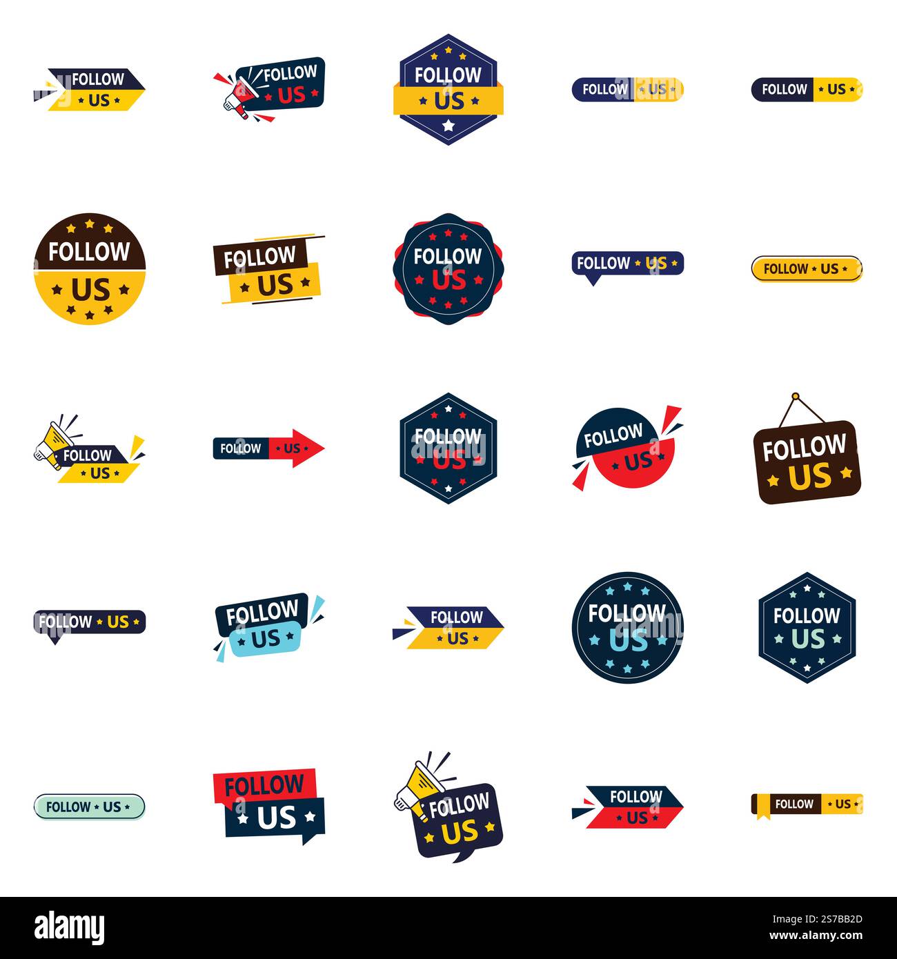 20 Vector Follow Us Banners for Snapchat and Instagram Stories Stock ...