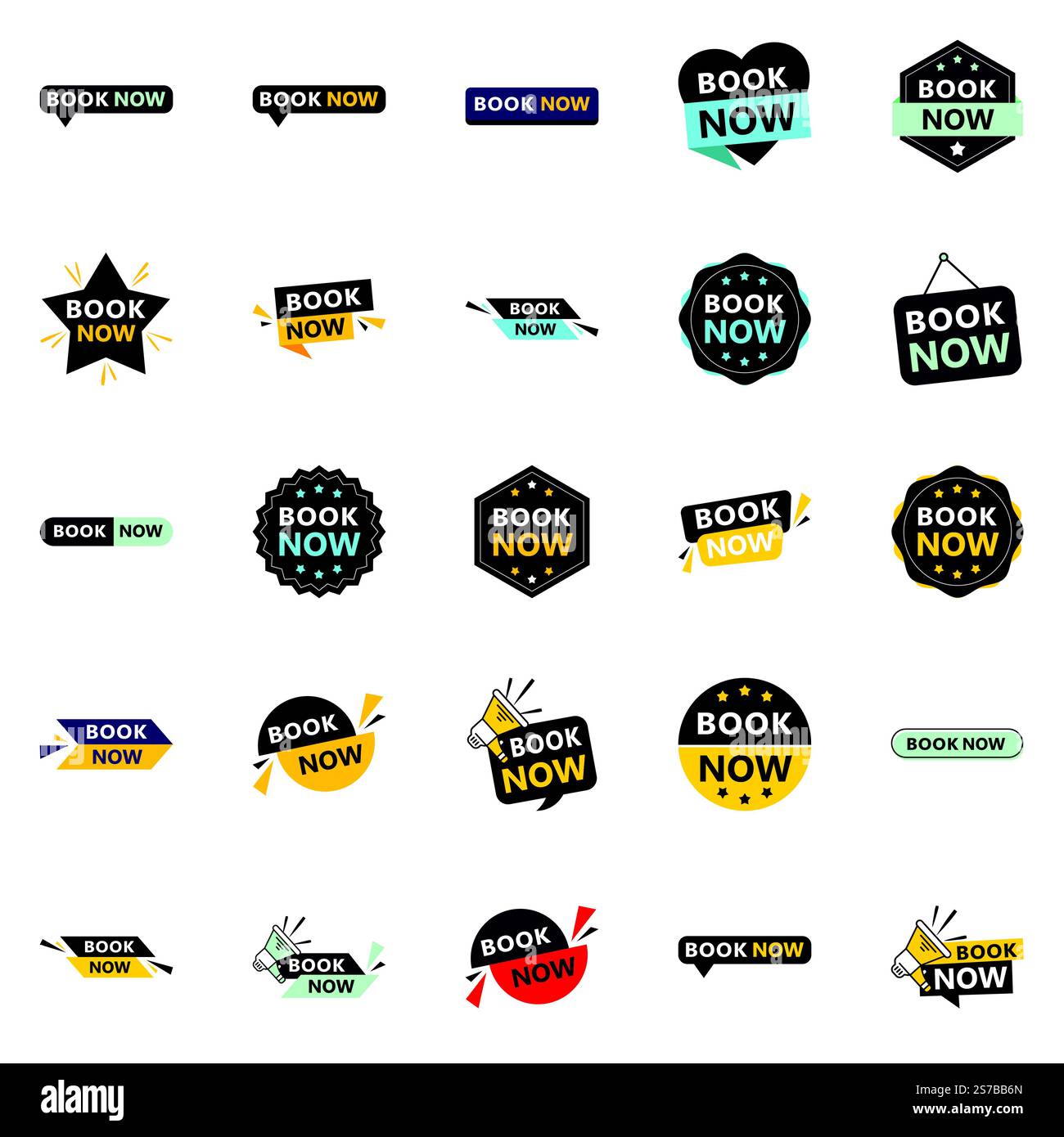 Make a Statement with Our Pack of 25 Book Now Banners Stock Vector ...