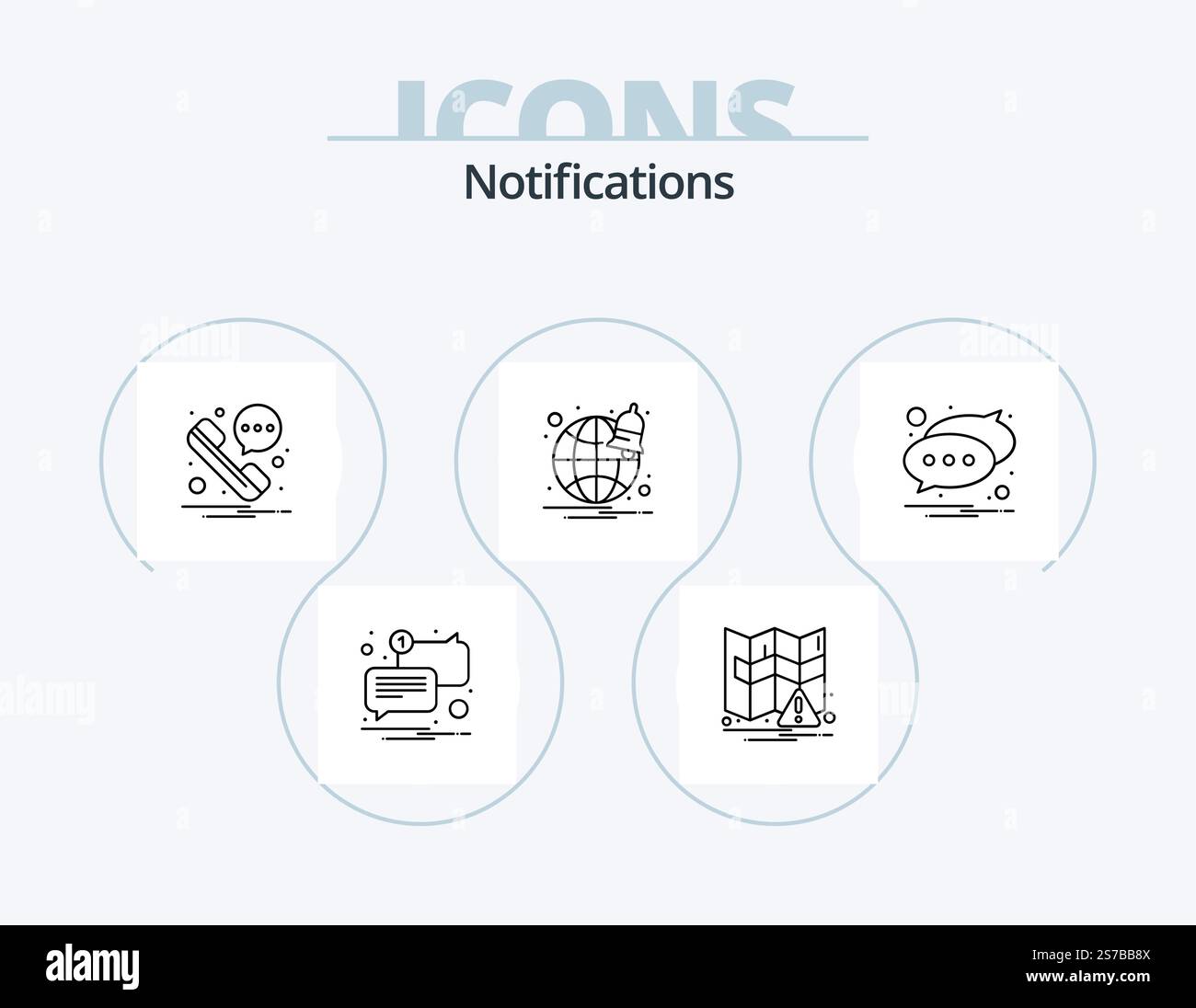 Notifications Line Icon Pack 5 Icon Design. notification. alarm. unread ...