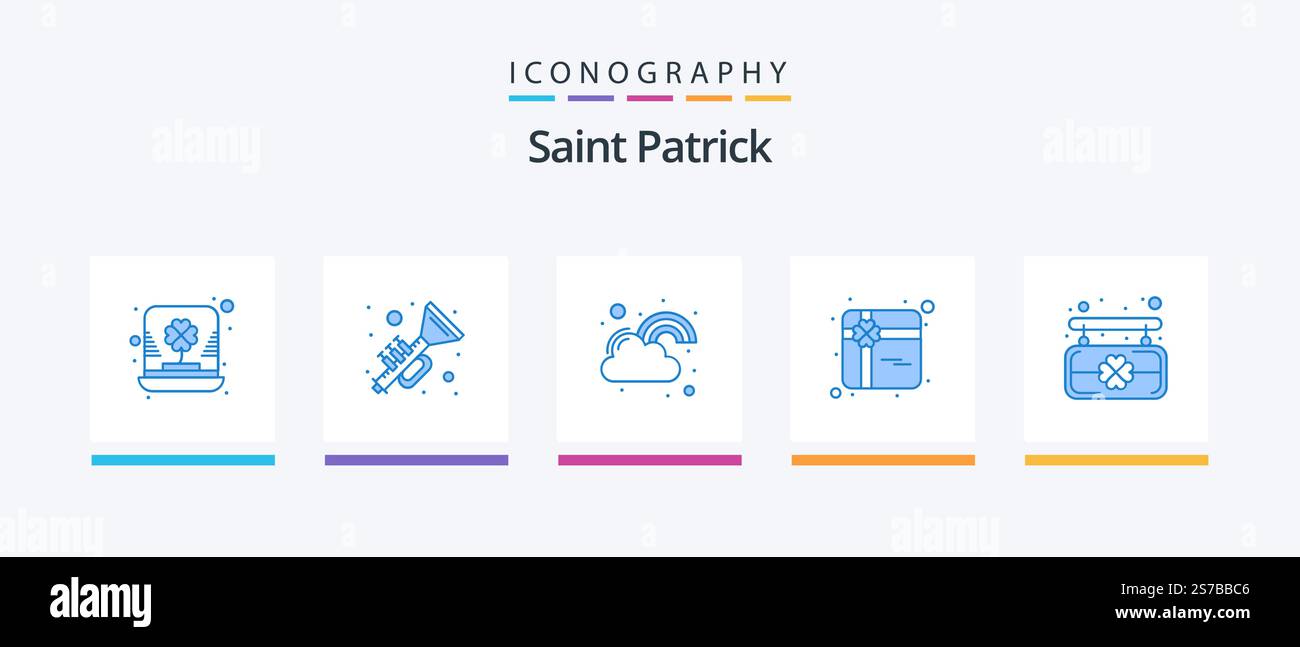 Saint Patrick Blue 5 Icon Pack Including board. shopping. music. gift ...