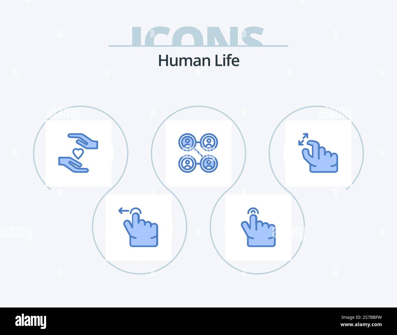 Human Blue Icon Pack 5 Icon Design. . zoom. love. squeeze. gesture ...