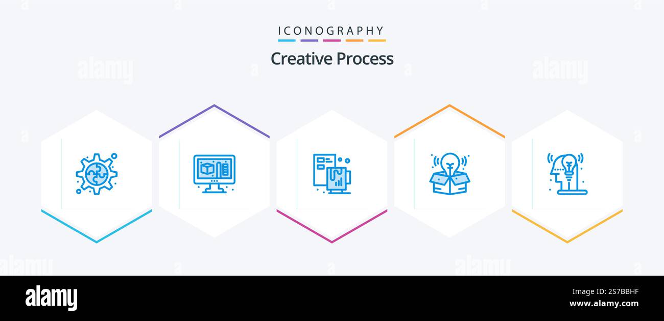 Creative Process 25 Blue icon pack including . man. coffee. process ...