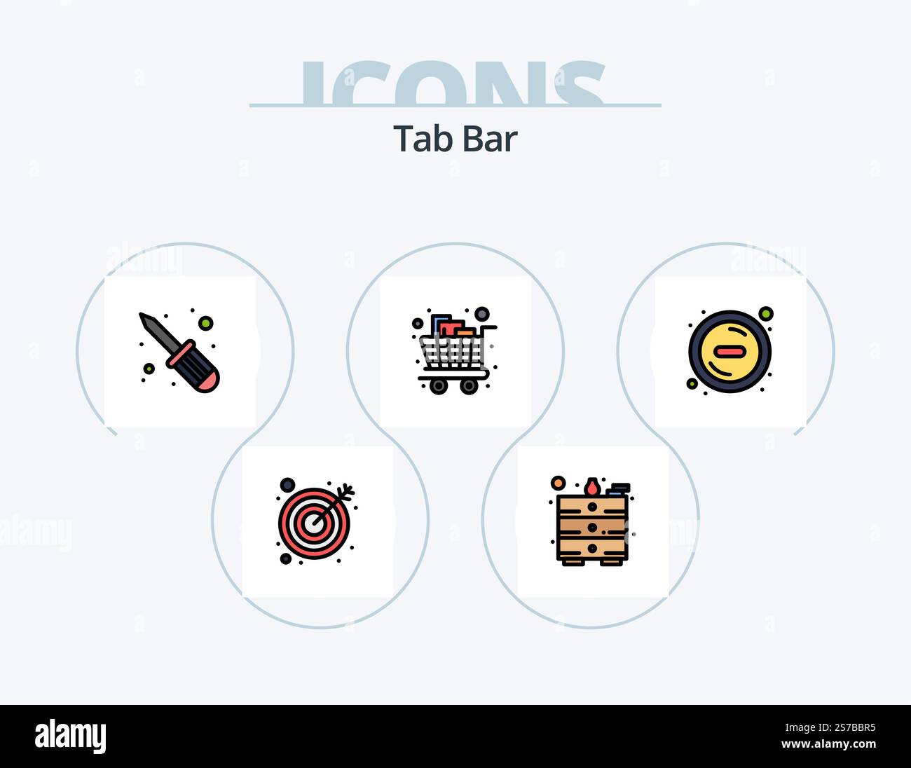 Tab Bar Line Filled Icon Pack 5 Icon Design. . . king. table. draw ...
