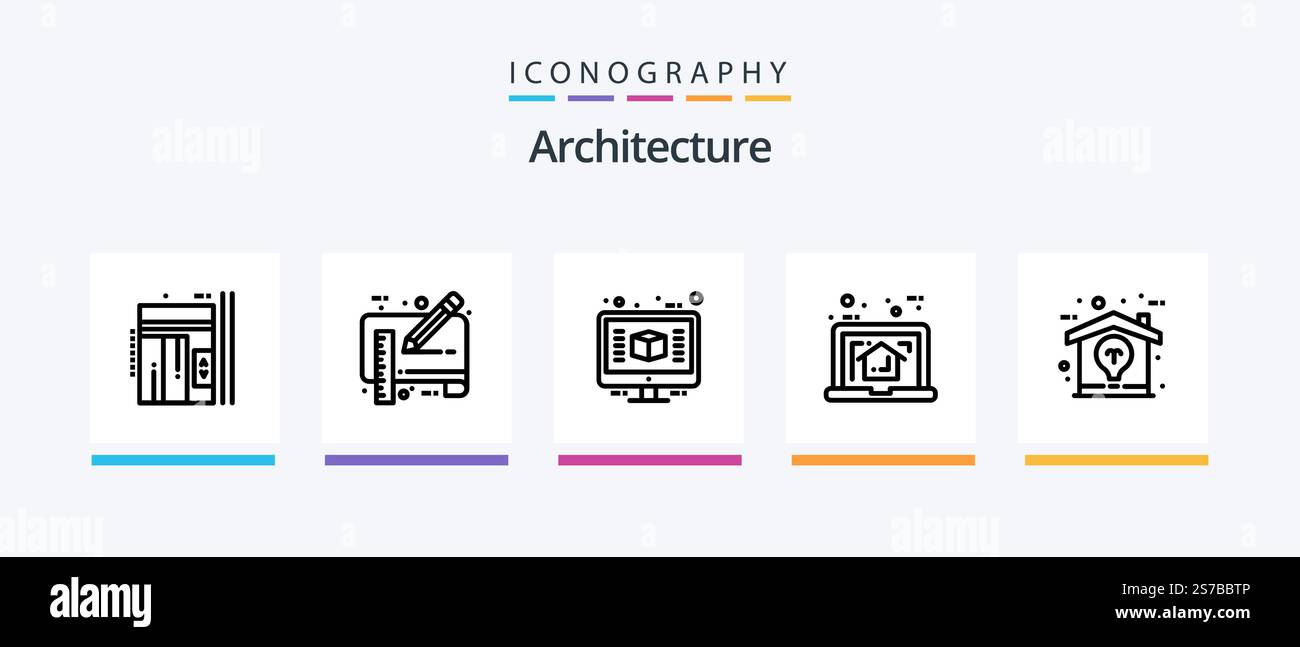 Architecture Line 5 Icon Pack Including architecture. tool. idea. tape. working area. Creative ...