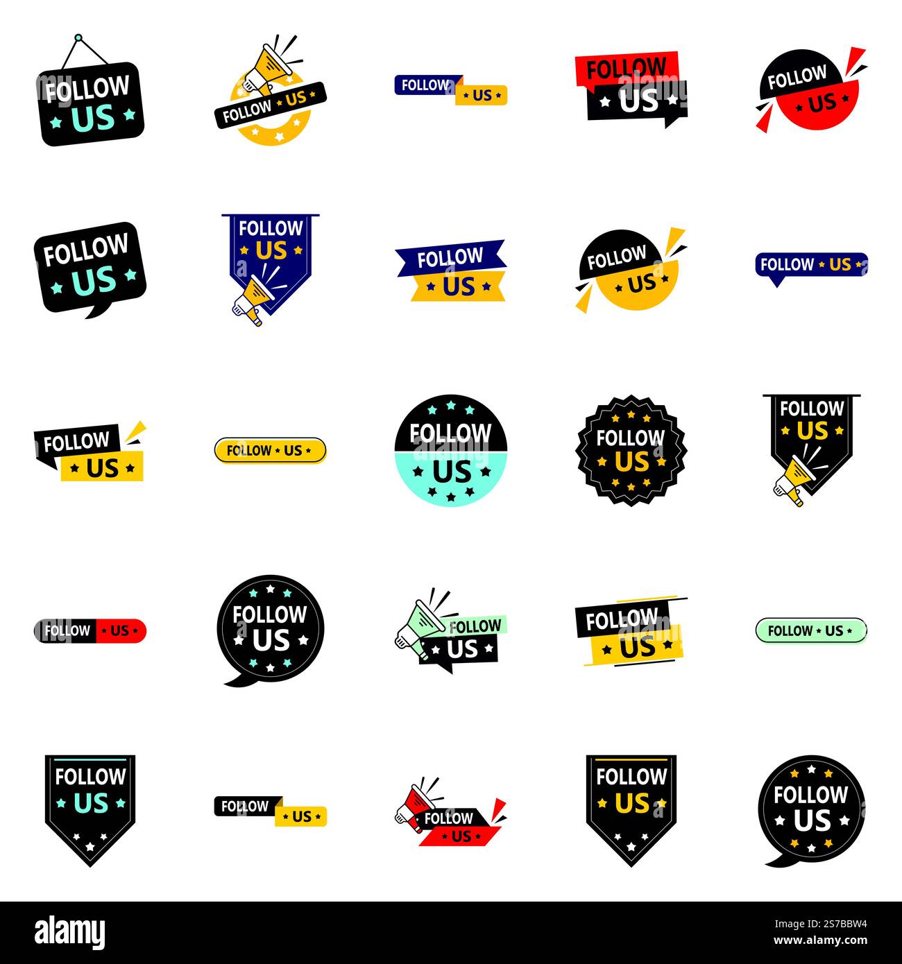 25 Eye-catching Follow Us Graphic Elements for Instagram and Pinterest ...