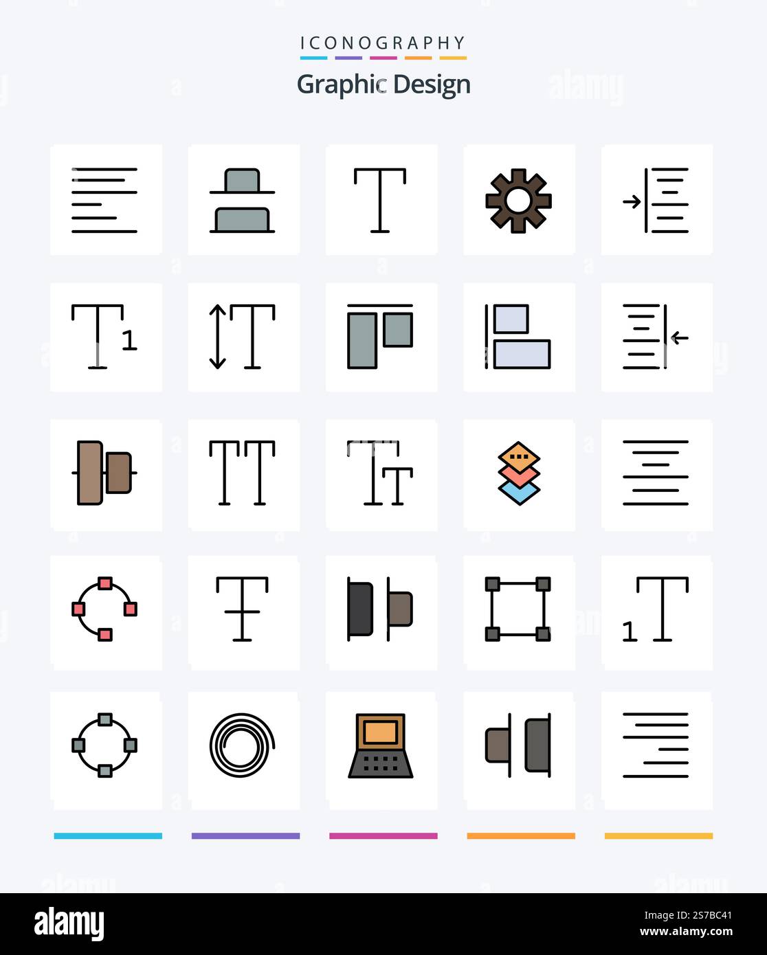 Creative Design 25 Line FIlled icon pack Such As font. font. style. text. indent Stock Vector ...