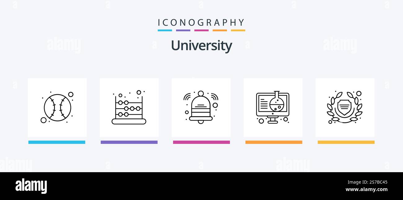 University Line 5 Icon Pack Including compose. success. college. study ...