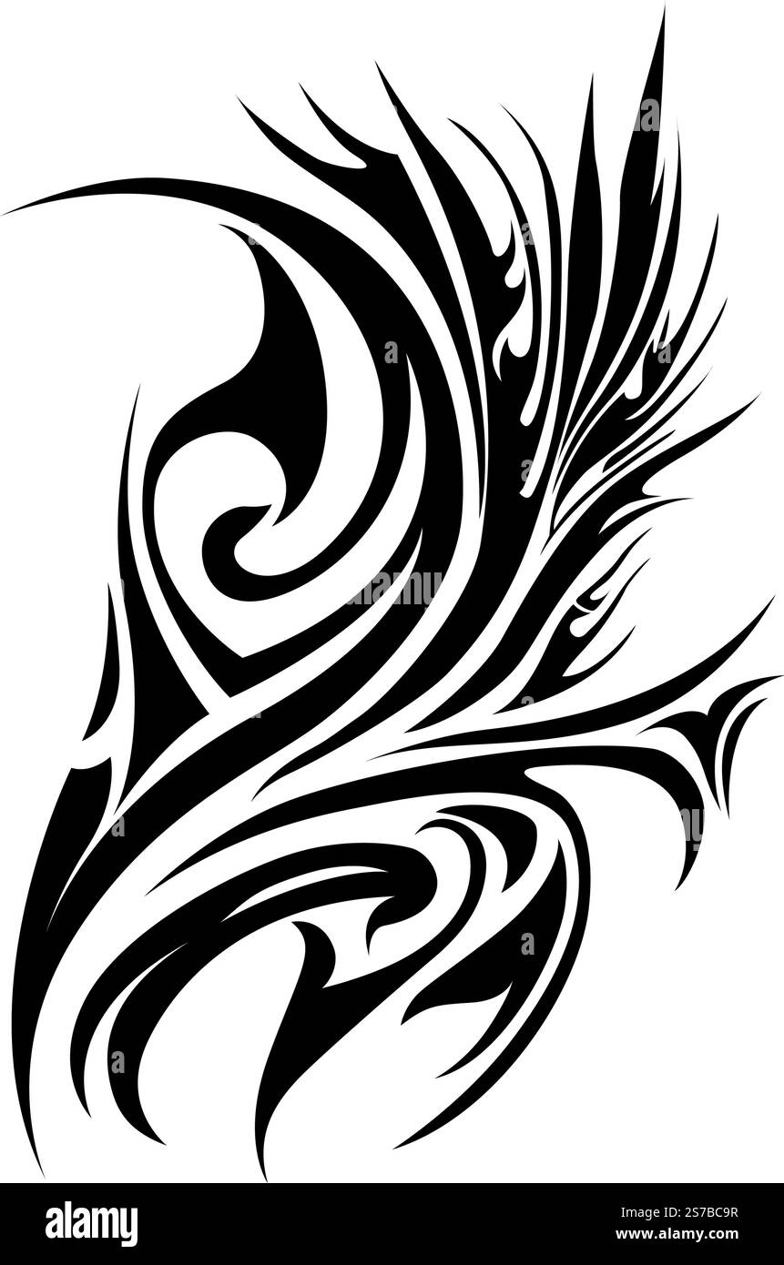 Tribal tattoo element. Very crisp and smooth lines. Vector illustration Stock Vector Image & Art ...