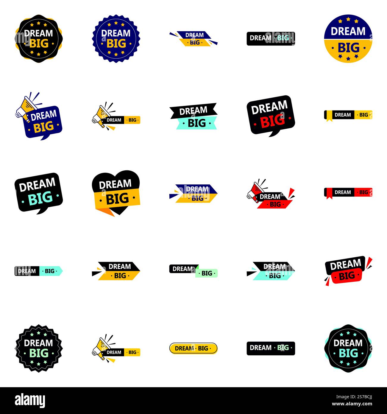 Dream Big 25 Modern Vector Elements for Inspiring and Motivating Stock ...
