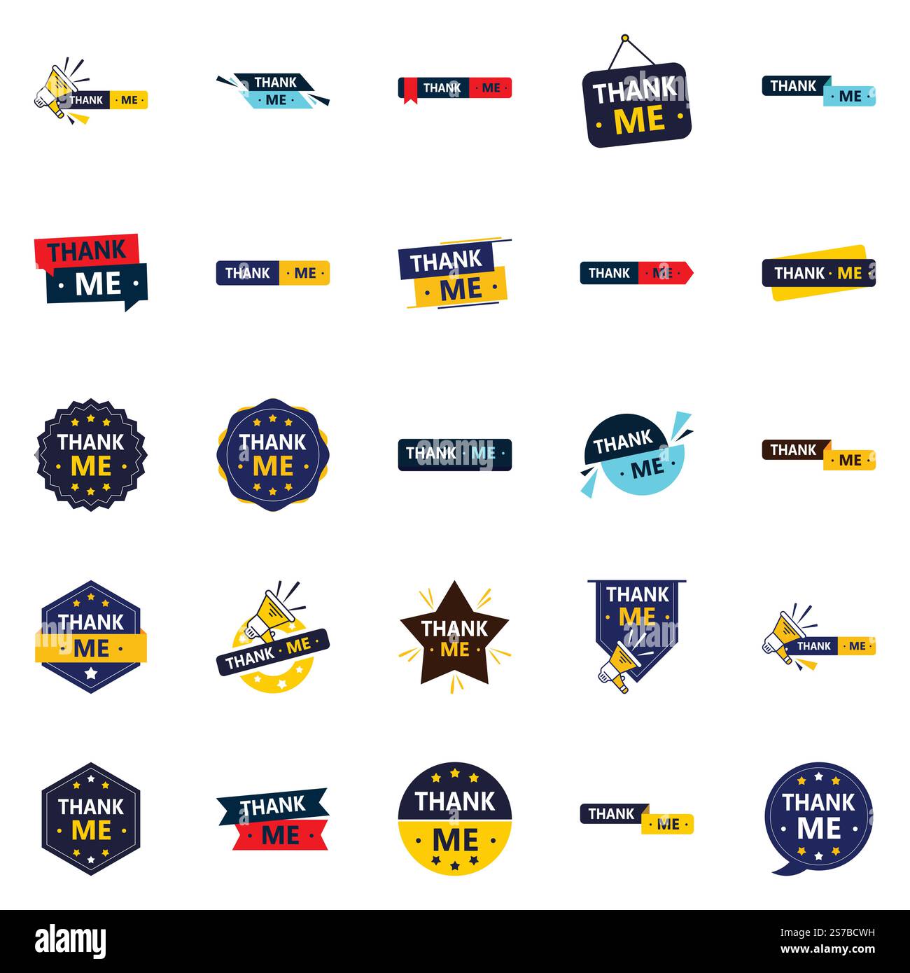25 Dynamic Thank Me Banners to Show Your Appreciation Stock Vector ...