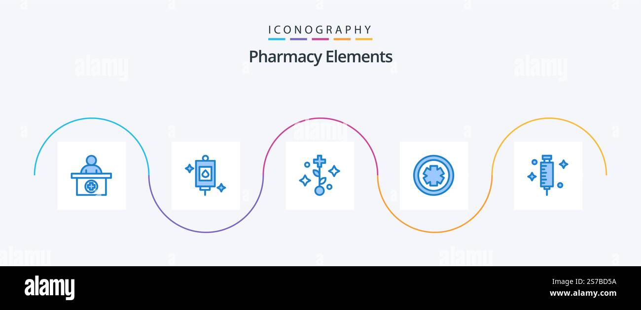 Pharmacy Elements Blue 5 Icon Pack Including medical. doctor. medical ...