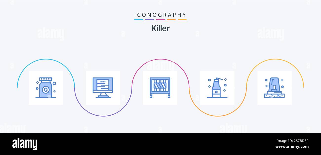 Killer Blue 5 Icon Pack Including danger. weapons. barrier. terrorism ...