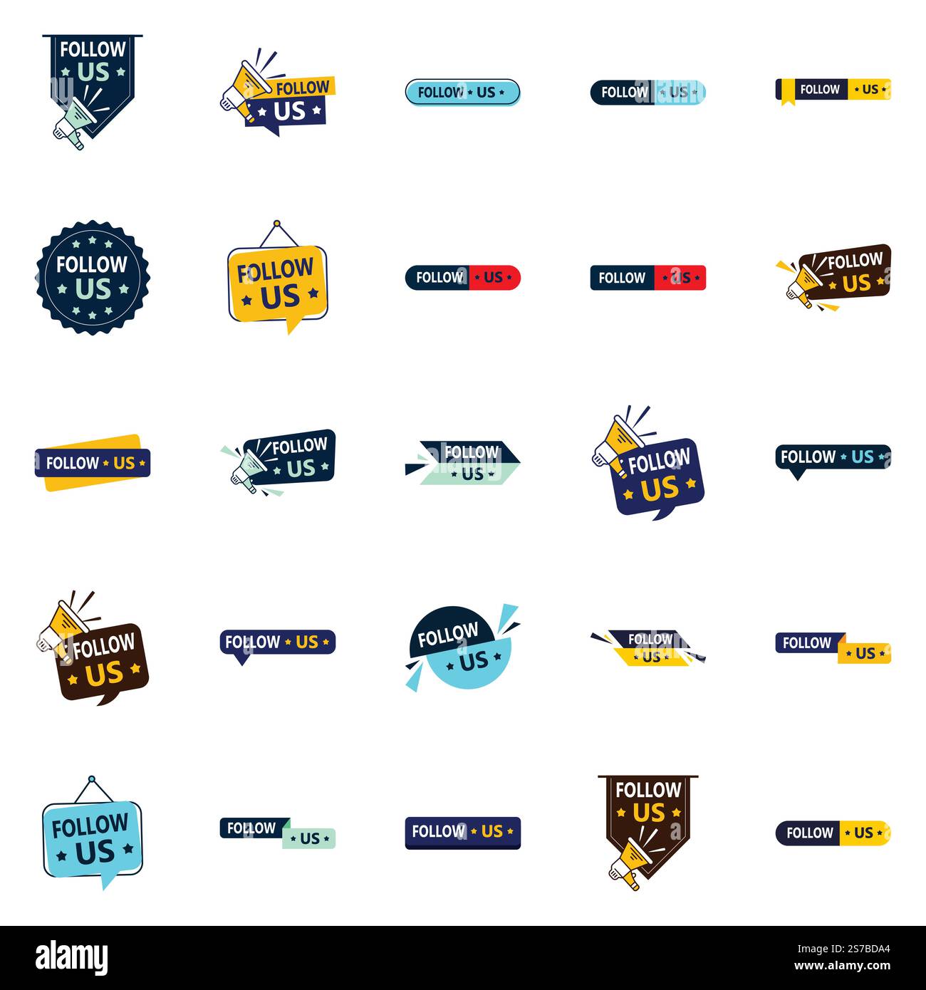 20 Eye-catching Follow Us Graphic Elements for Instagram and Pinterest ...