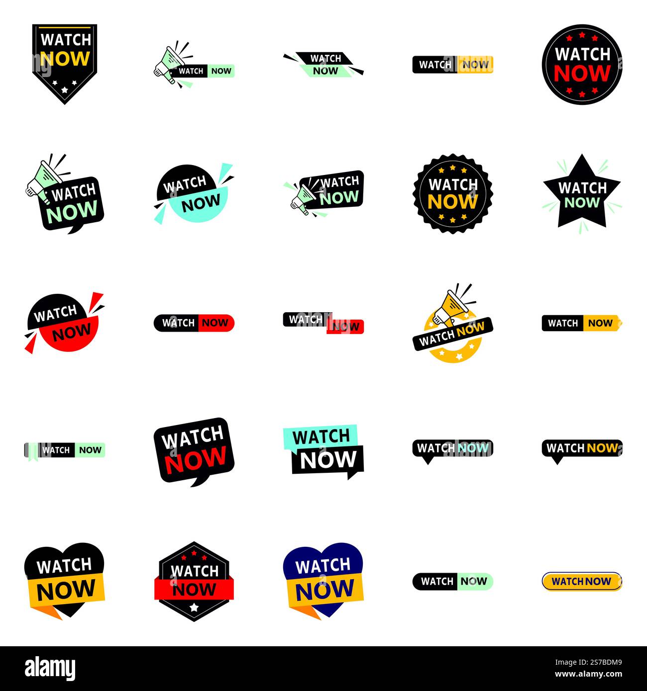 25 Eye-catching Watch Now Banners to Grab Attention Stock Vector Image ...