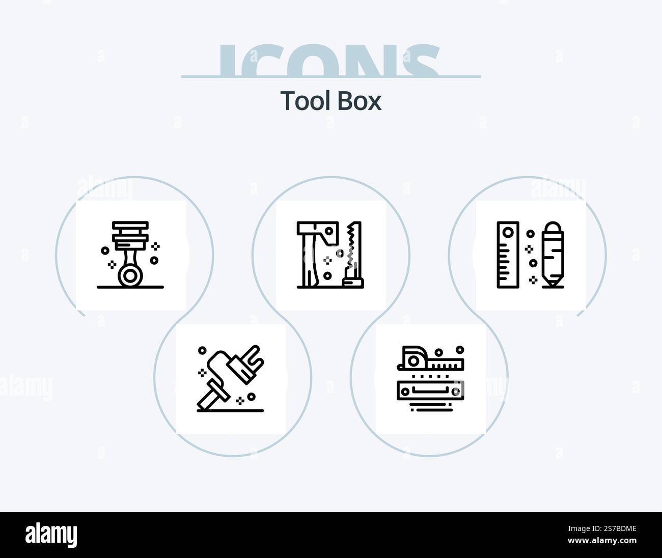 Tools Line Icon Pack 5 Icon Design. car. saw. manometer. cutting. blade Stock Vector Image & Art ...