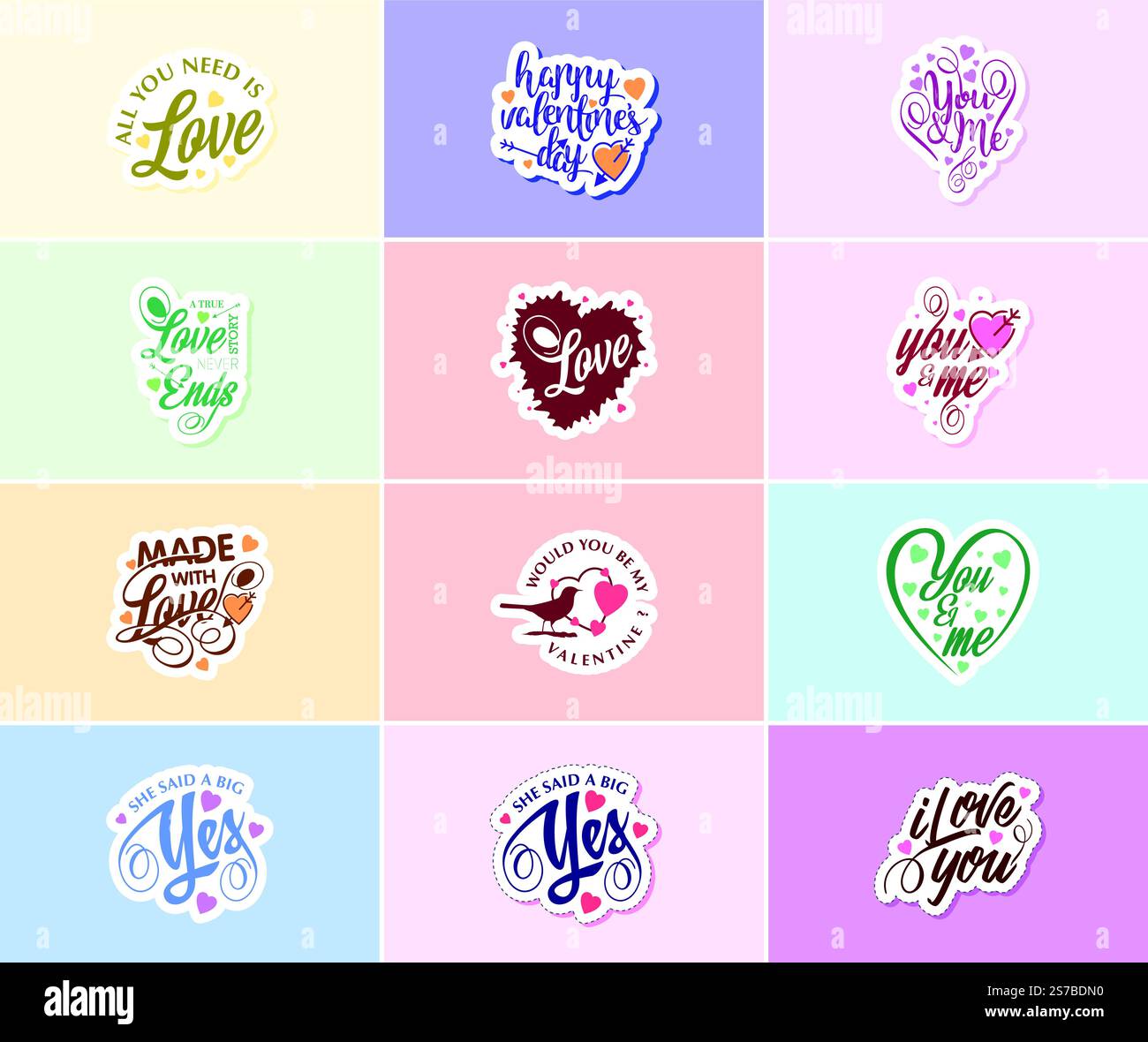 Valentine’s Day: A Time for Love and Stunning Visual Stickers Stock ...