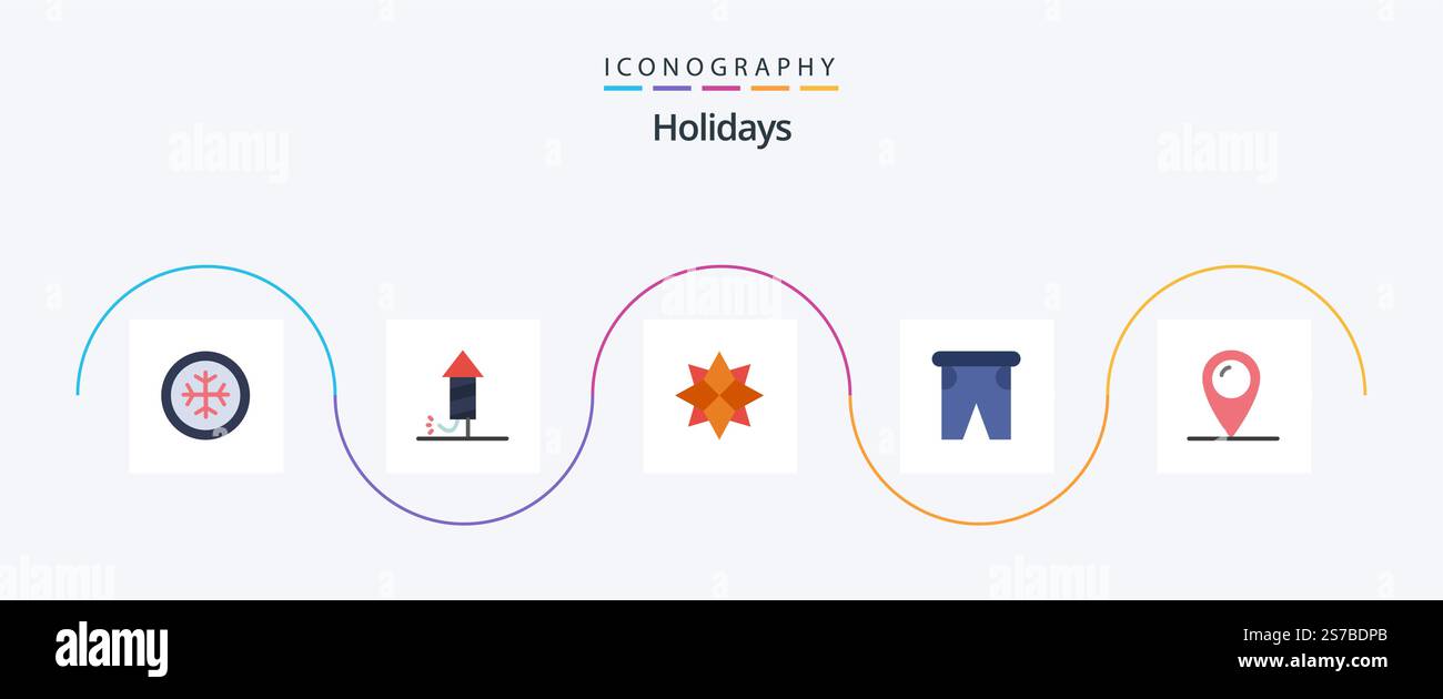 Holidays Flat 5 Icon Pack Including location. traveling. holiday ...