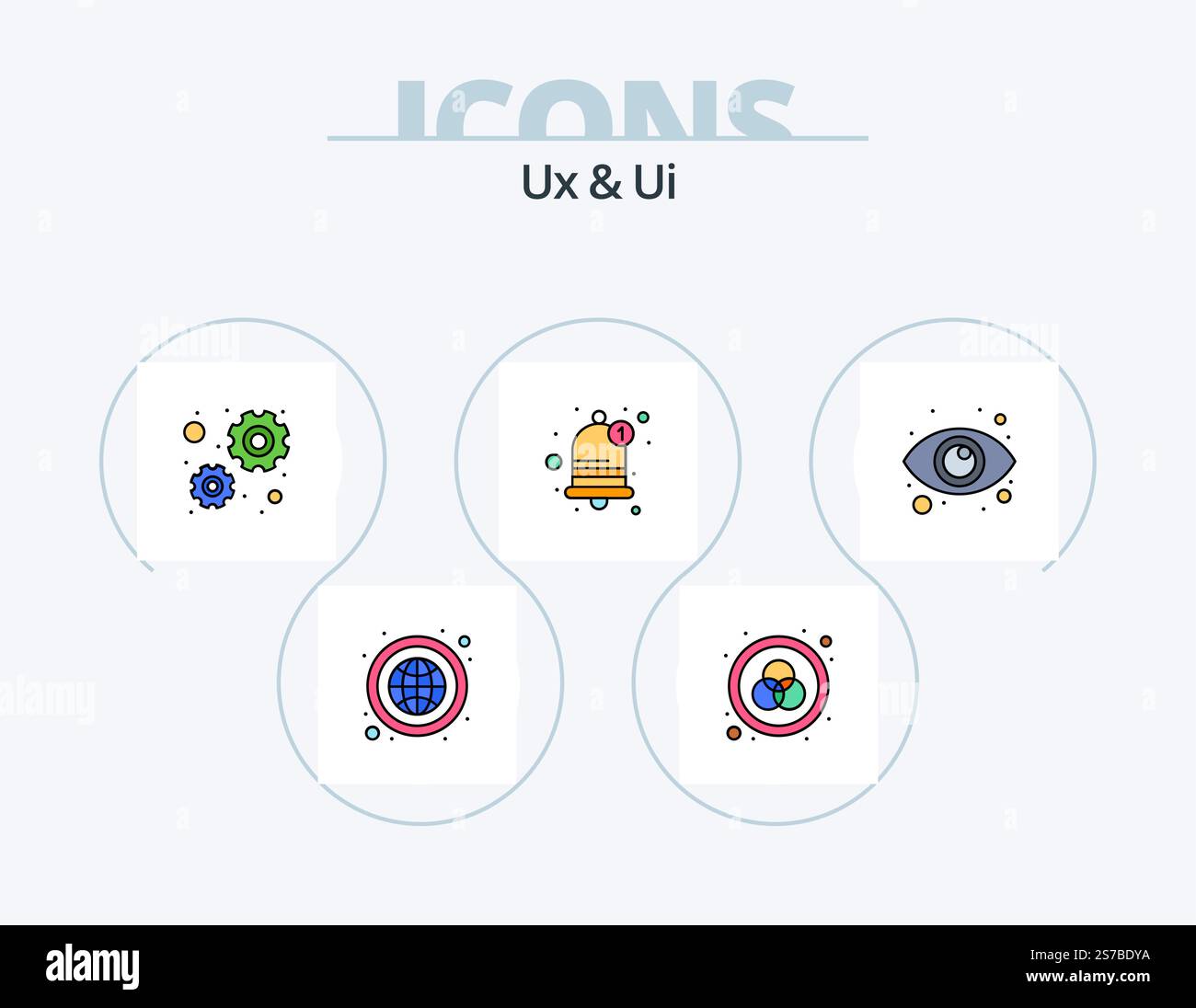 Ux And Ui Line Filled Icon Pack 5 Icon Design. like. app. favorite ...