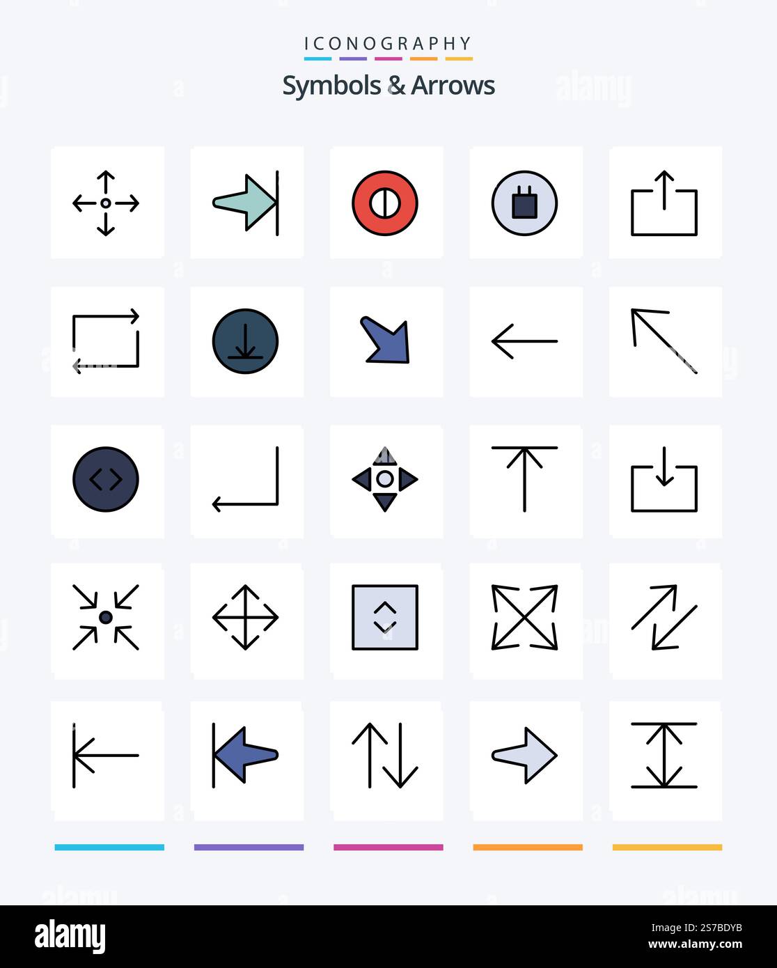 Creative Symbols & Arrows 25 Line FIlled icon pack Such As arrow ...