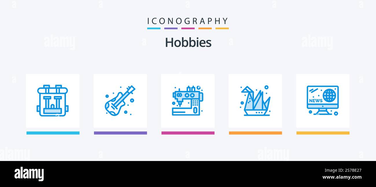 Hobbies Blue 5 Icon Pack Including hobby. paper. machine. origami ...