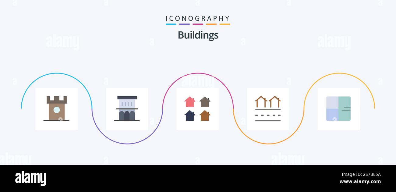 Buildings Flat 5 Icon Pack Including housing. estate. property. real ...