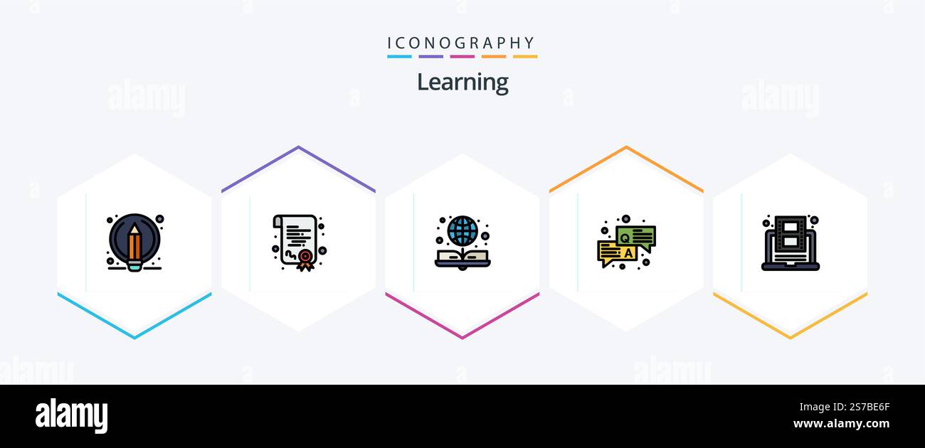 Learning 25 FilledLine icon pack including online. education. e book ...