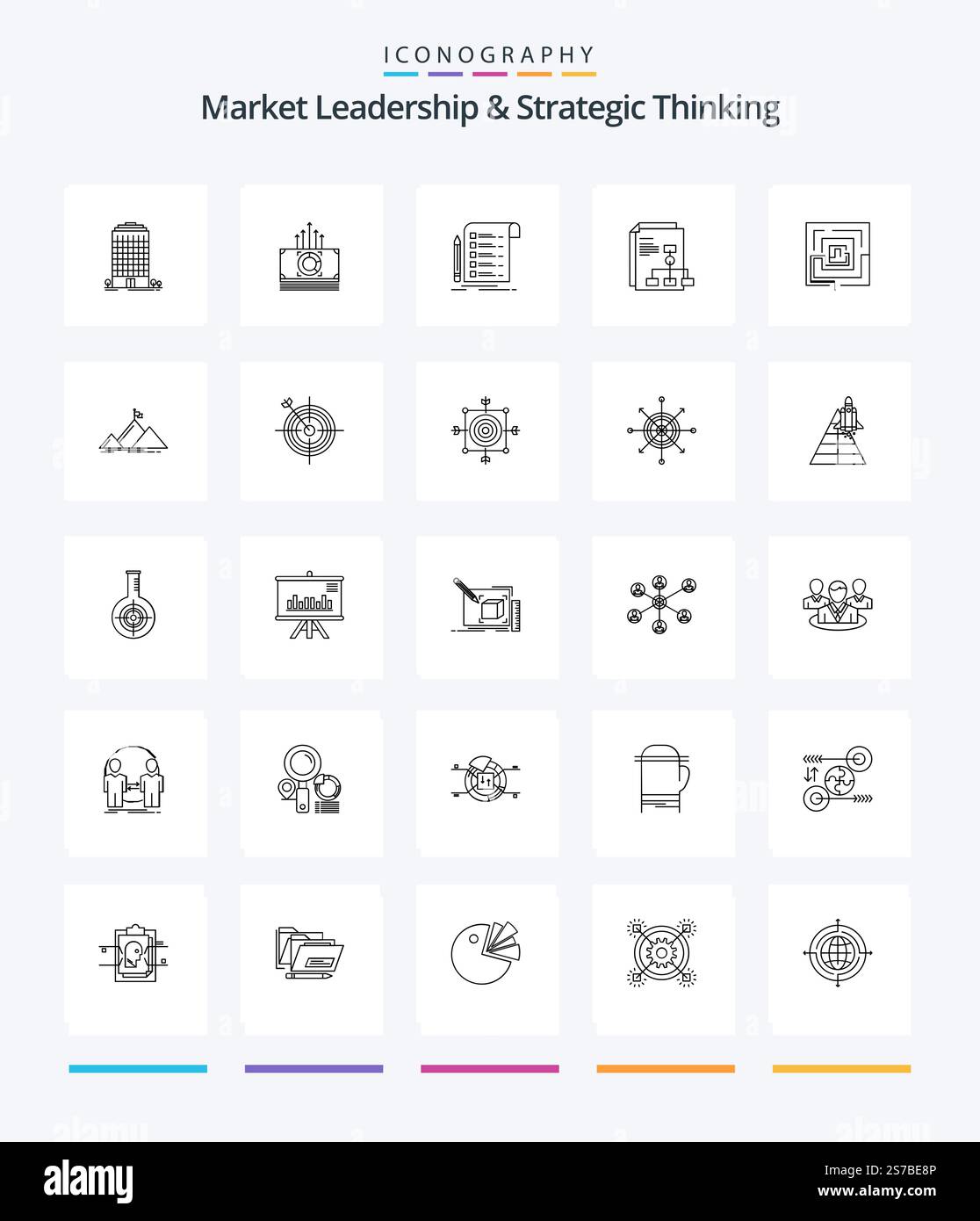 Creative Market Leadership And Strategic Thinking 25 OutLine icon pack ...