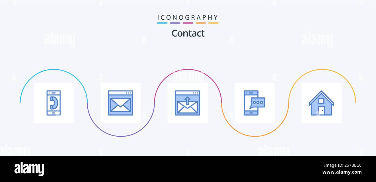 Contact Blue 5 Icon Pack Including conversation. contact. email. smart ...