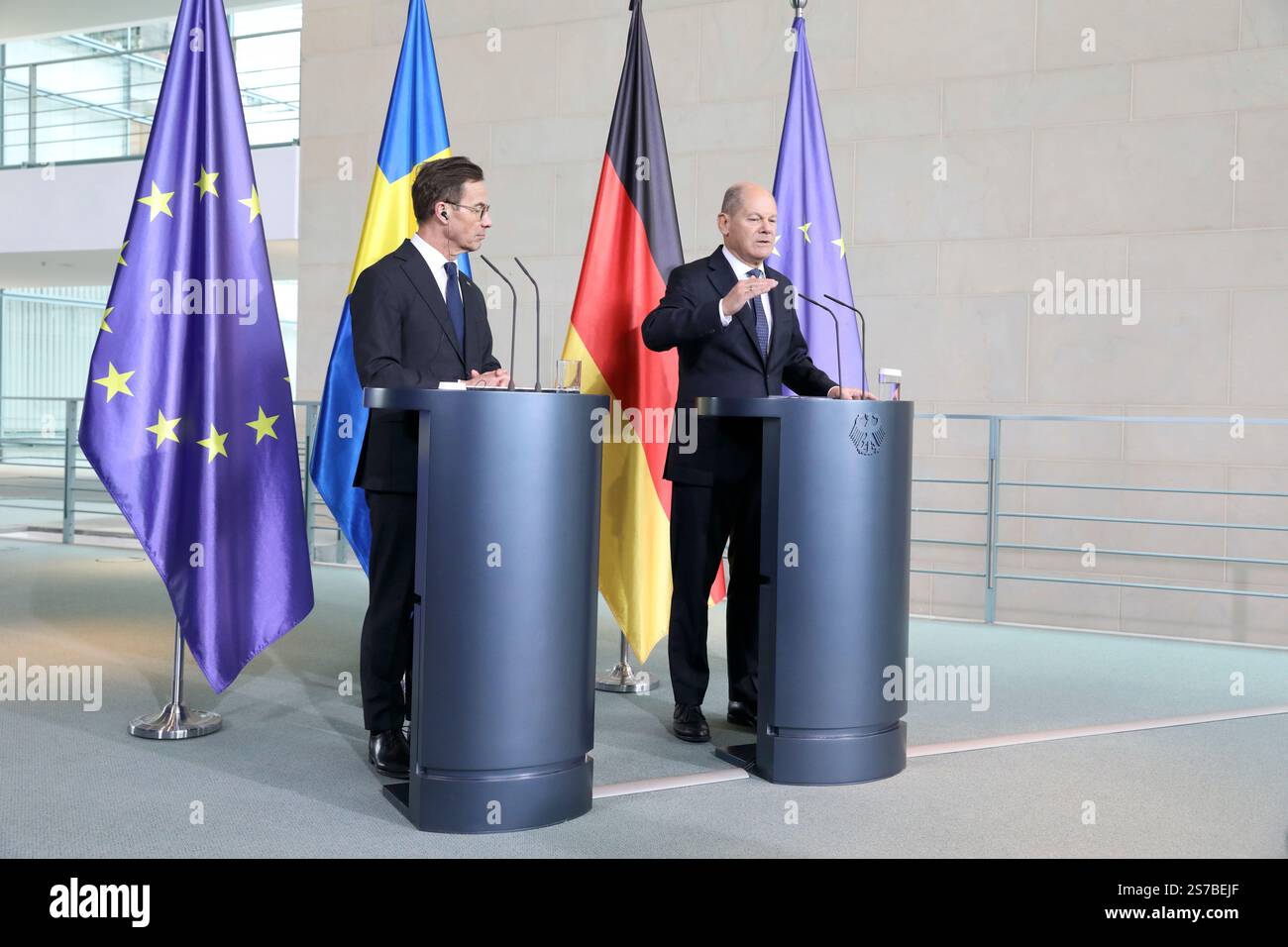 Berlin, Germany, January 17, 2025. German Chancellor Olaf Scholz ...