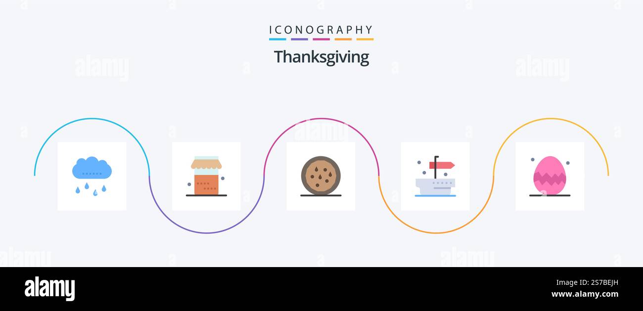 Thanks Giving Flat 5 Icon Pack Including . spring season. snack. egg ...