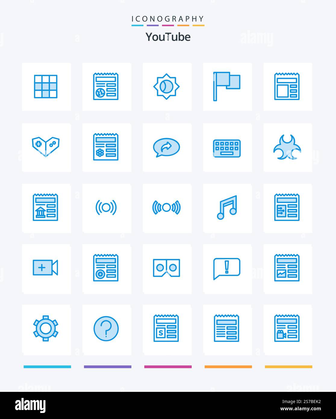 Creative Youtube 25 Blue icon pack Such As gamepad. ui. setting. basic. ui Stock Vector Image ...