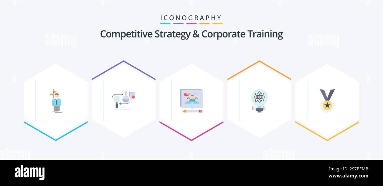 Competitive Strategy And Corporate Training 25 Flat icon pack including ...