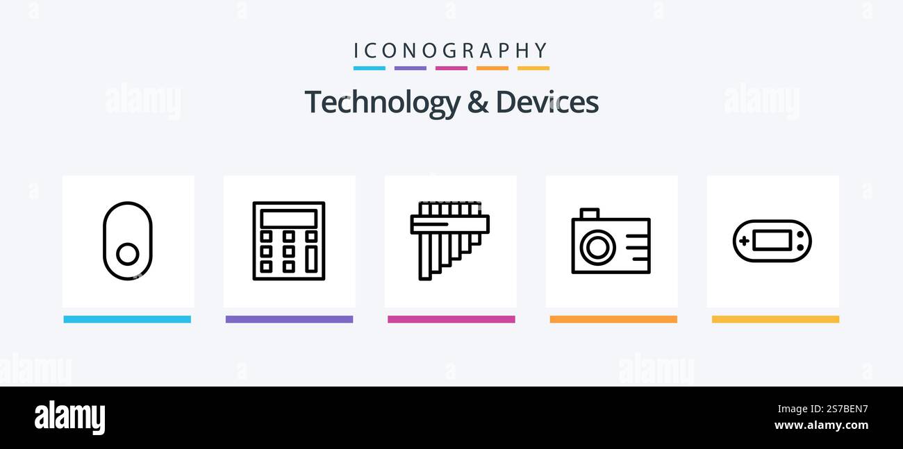Devices Line 5 Icon Pack Including . type. error. Creative Icons Design Stock Vector Image & Art ...