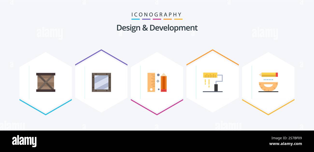 Design and Development 25 Flat icon pack including design. coding. pencil. programing ...