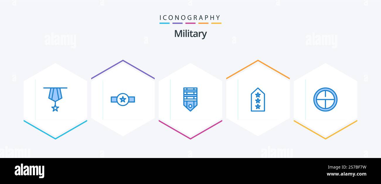 Military 25 Blue icon pack including star. military. rank. tag. rank ...