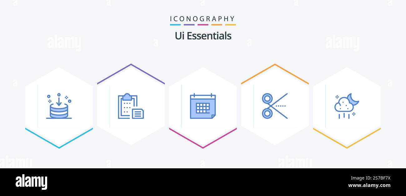 Ui Essentials 25 Blue icon pack including scissors. cut. paper. event ...