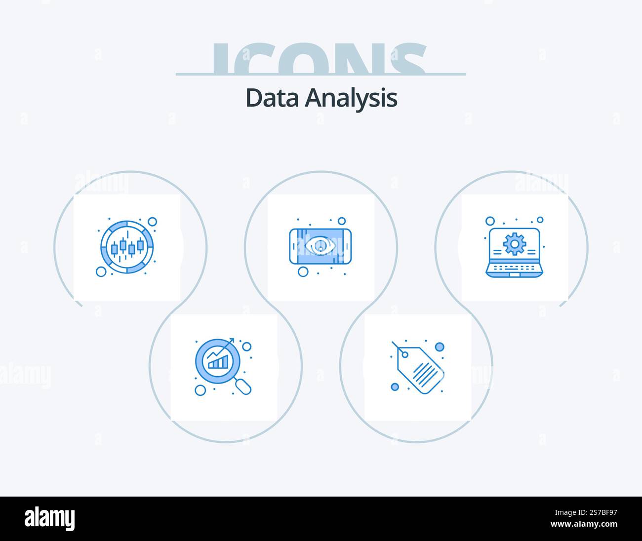 Data Analysis Blue Icon Pack 5 Icon Design. data. management. chart ...