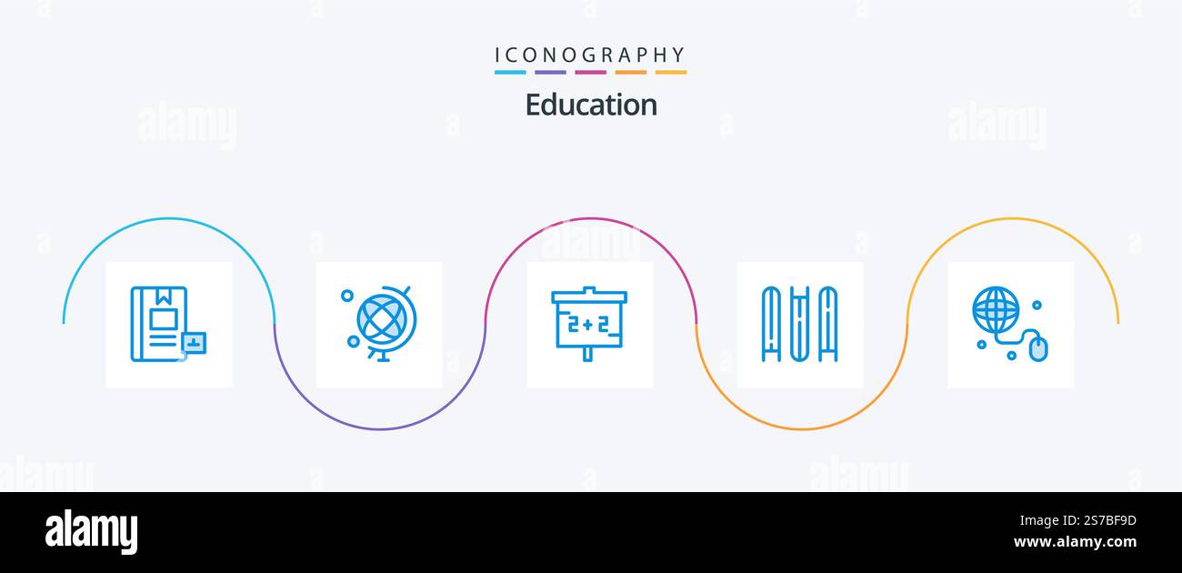 Education Blue 5 Icon Pack Including education. files. education Stock ...