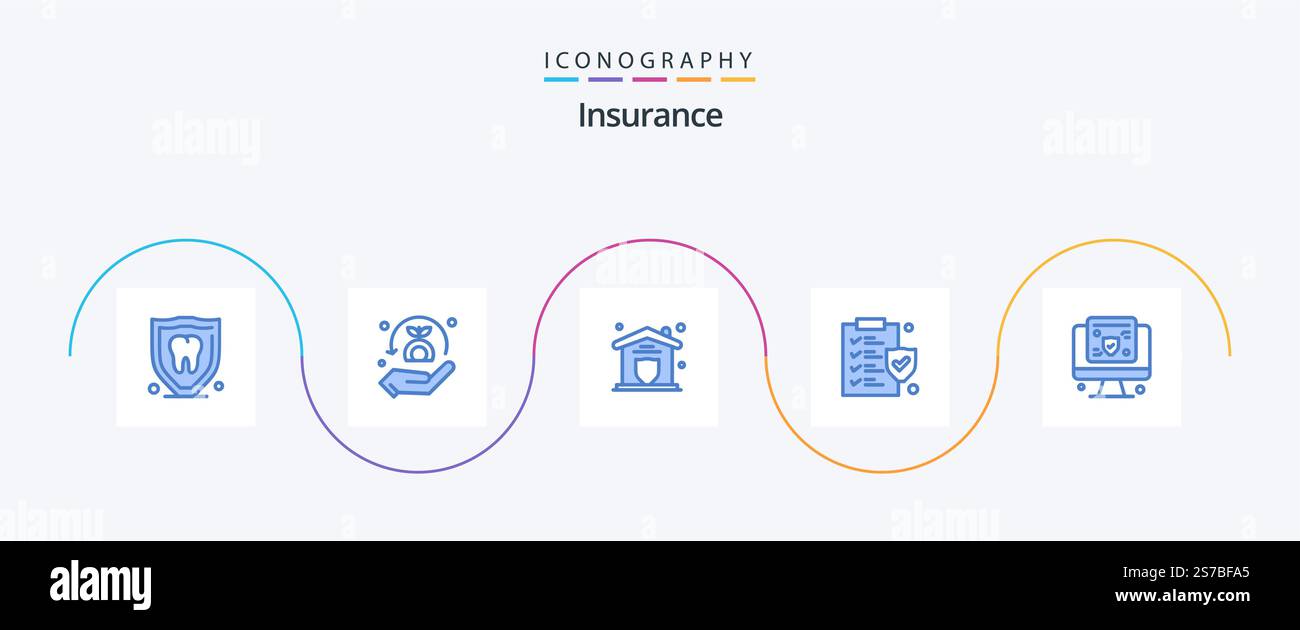 Insurance Blue 5 Icon Pack Including screen. computer. insurance ...