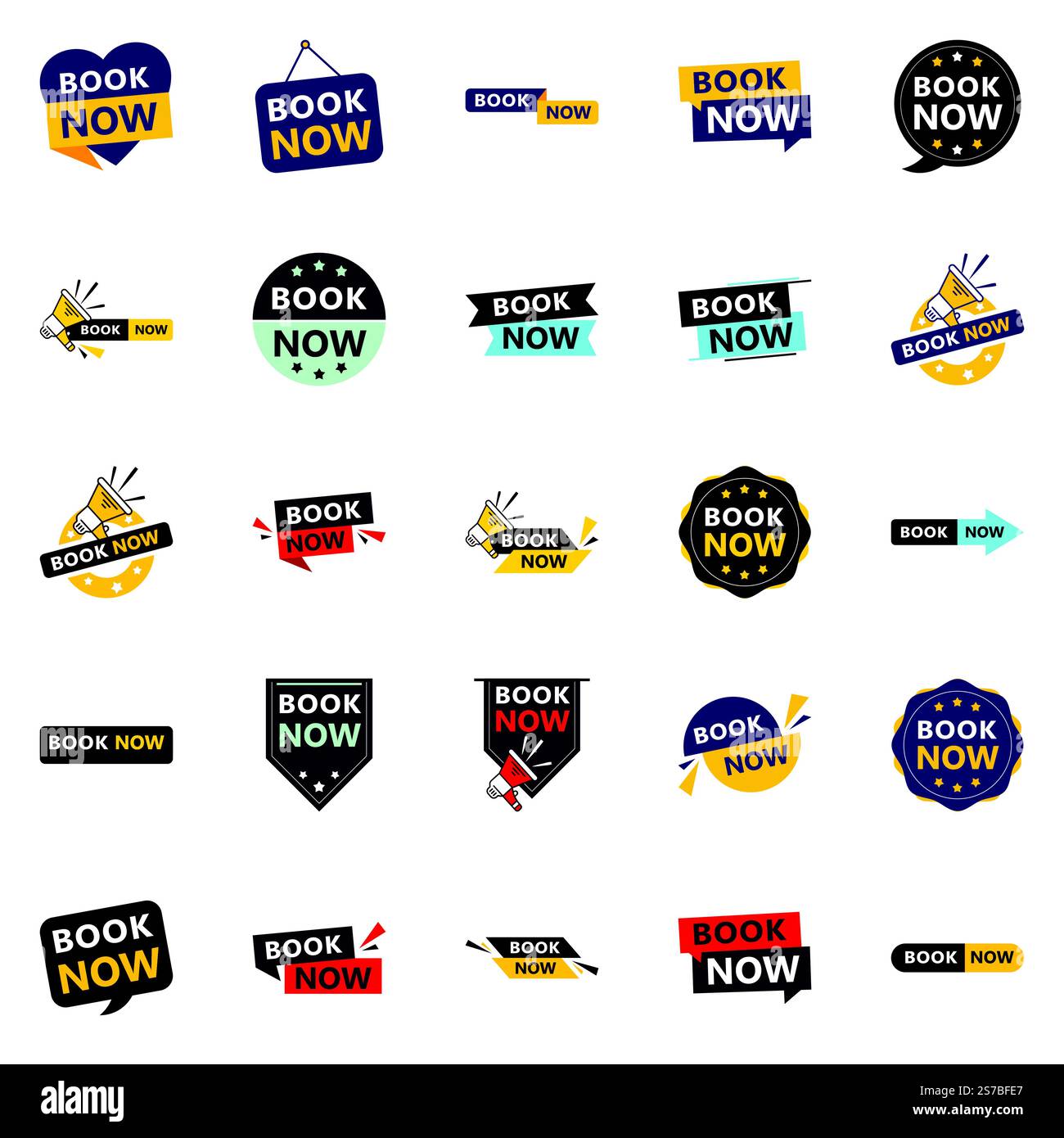 Make a Statement with Our Pack of 25 Book Now Banners Stock Vector ...