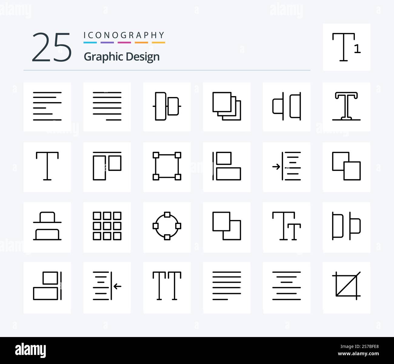 Design 25 Line icon pack including style. family. layers. text. bold Stock Vector Image & Art ...