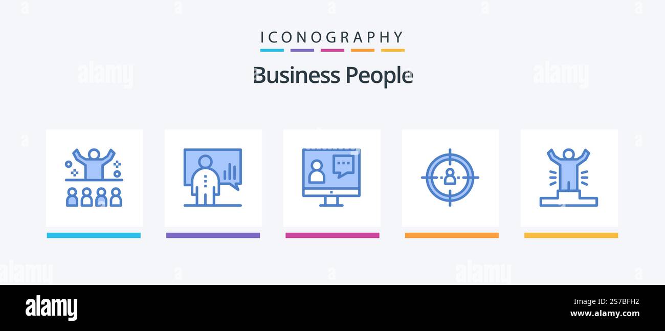 Business People Blue 5 Icon Pack Including people. business. man ...