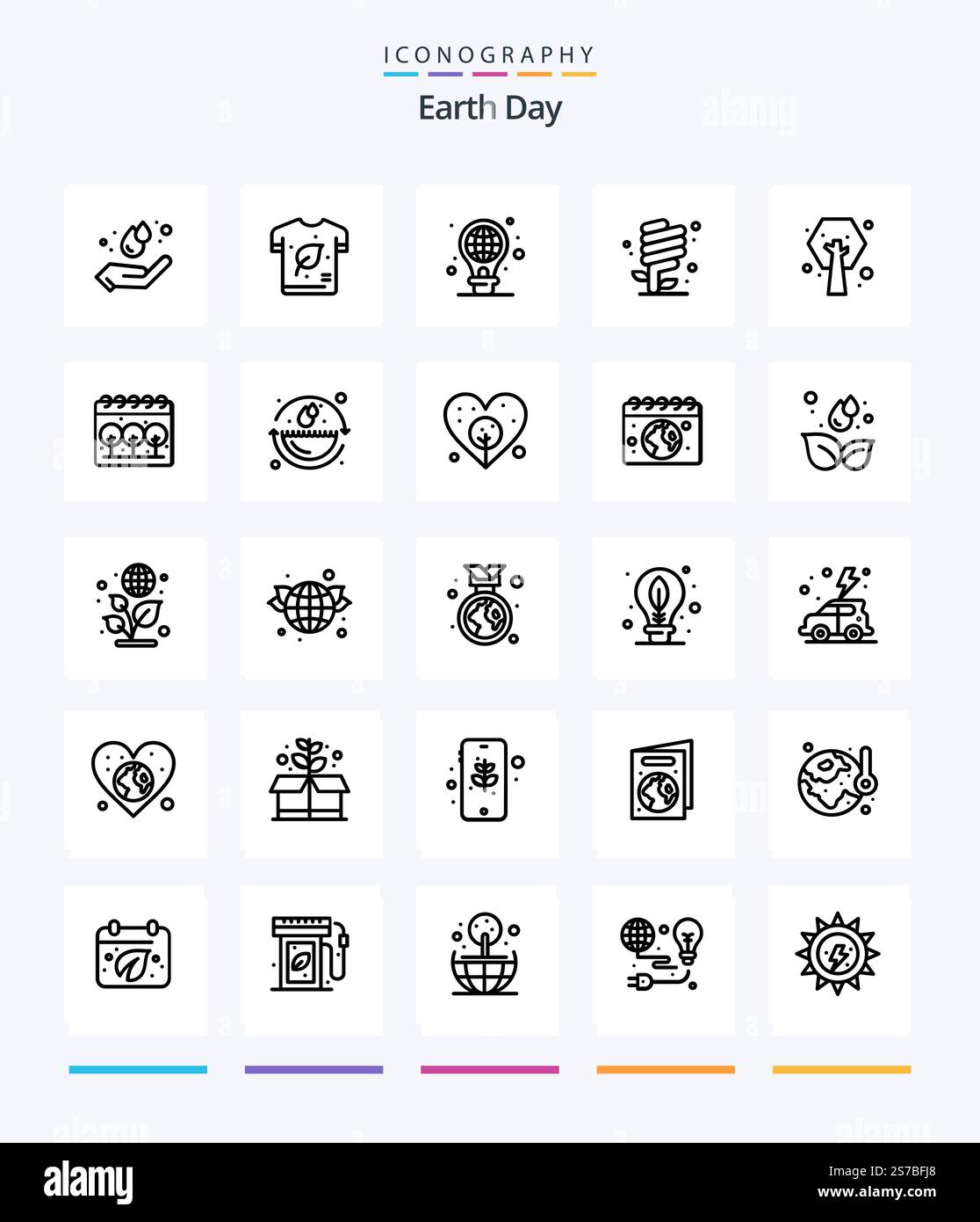 Creative Earth Day 25 OutLine icon pack Such As green. environment ...