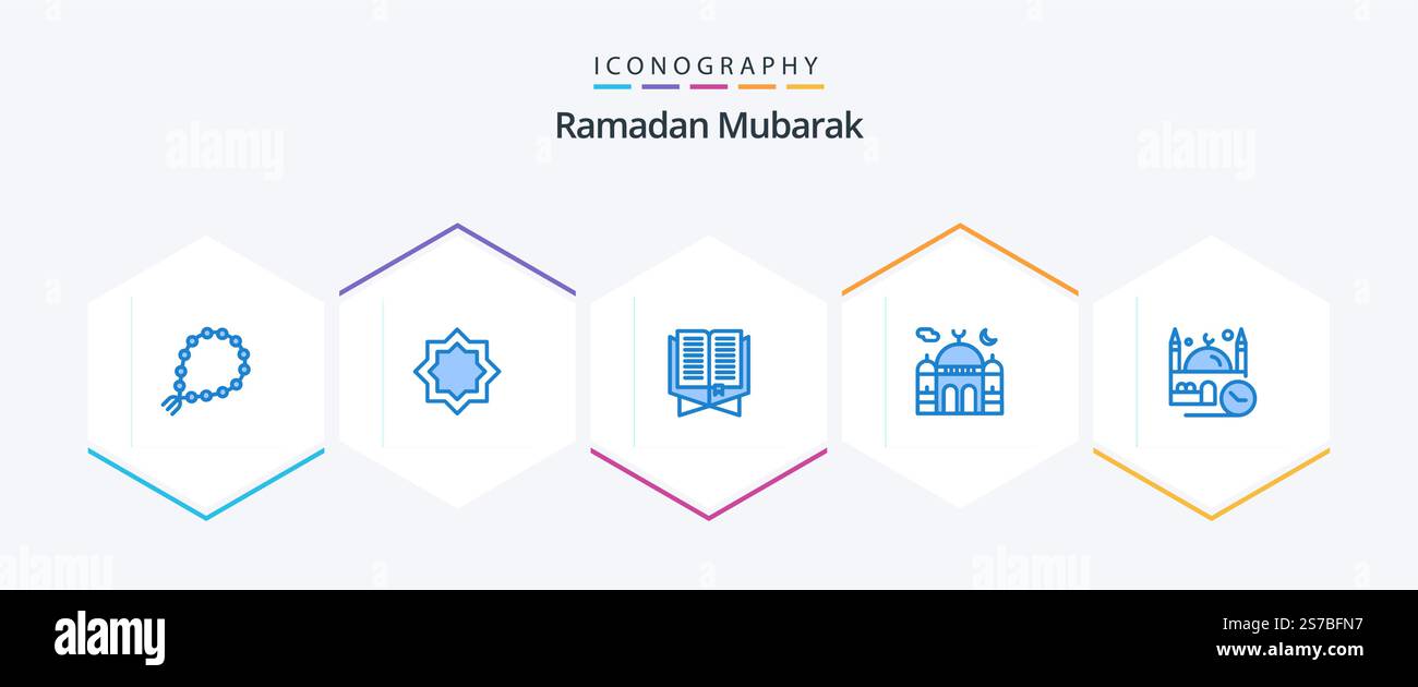 Ramadan 25 Blue icon pack including islam. mosque. star. bookmark ...