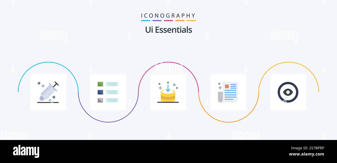 Ui Essentials Flat 5 Icon Pack Including newspaper. interface. listing ...