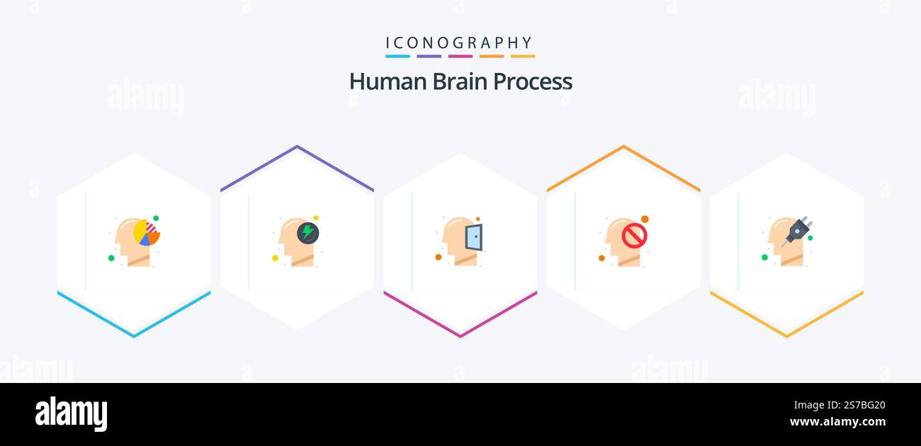 Human Brain Process 25 Flat icon pack including head. closed. power ...