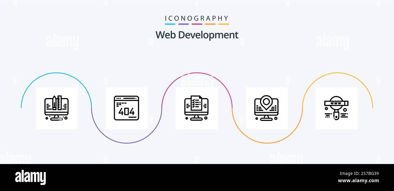 Web Development Line 5 Icon Pack Including development. location ...