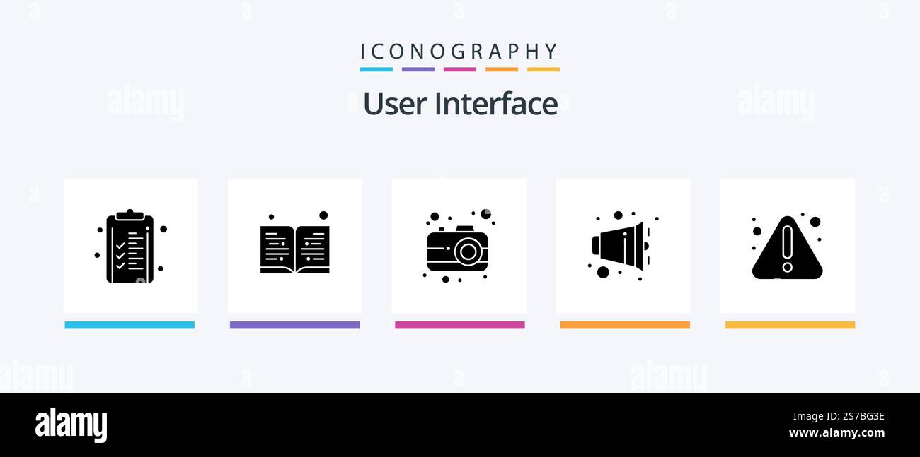 User Interface Glyph 5 Icon Pack Including . notice. interface. error ...