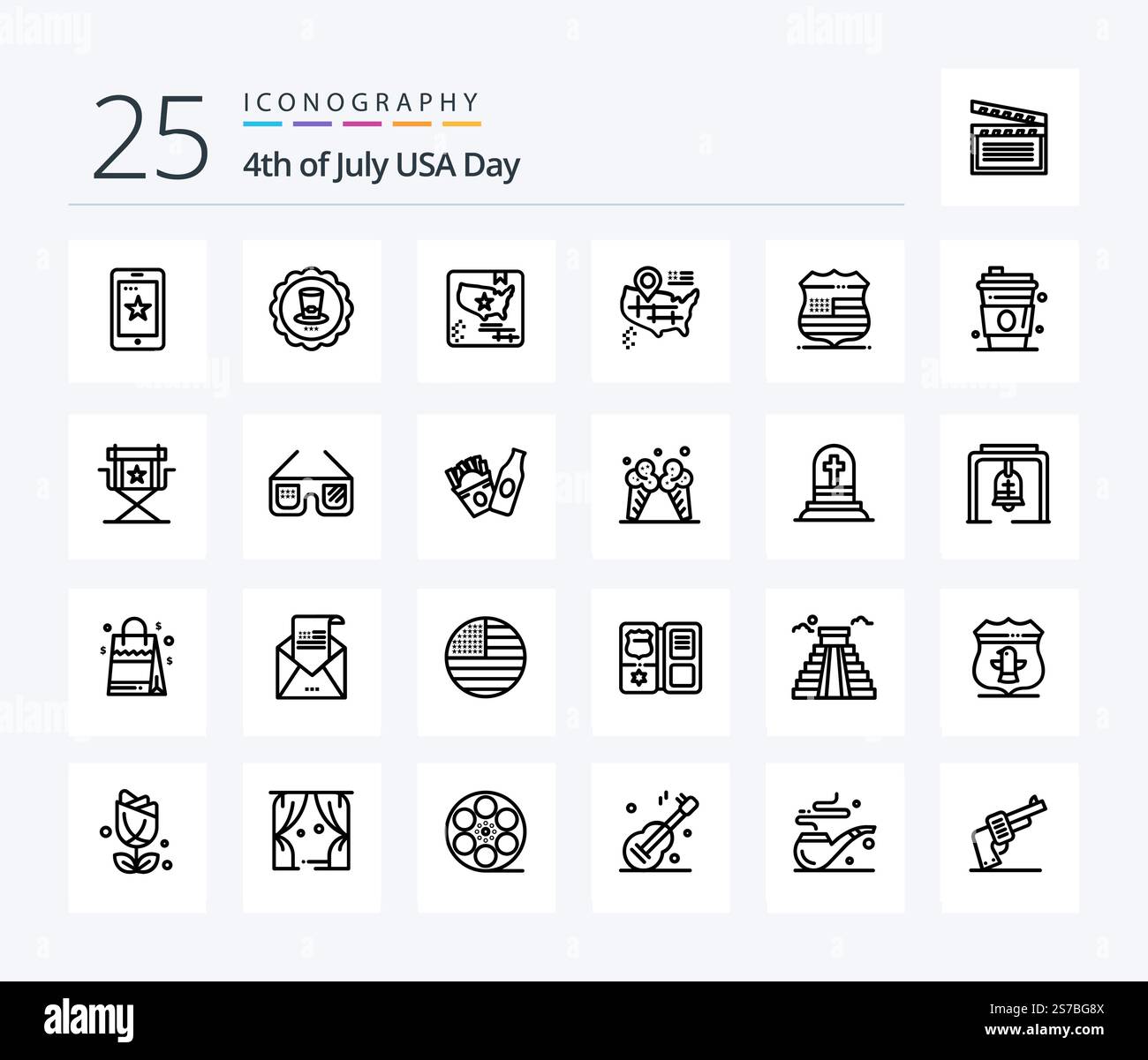 Usa 25 Line icon pack including usa. shield. american. american ...